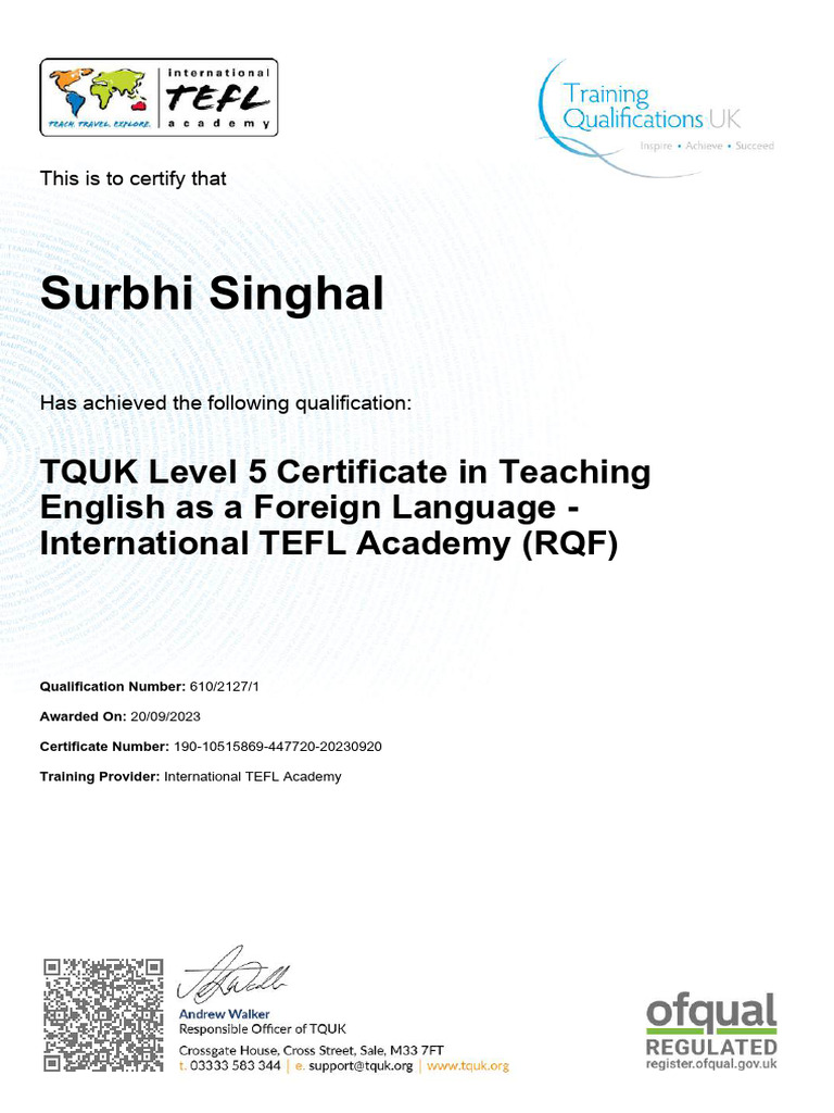 TQUK TEFL Certification-Compressed | PDF | English As A Second Or Foreign Language | Education ...