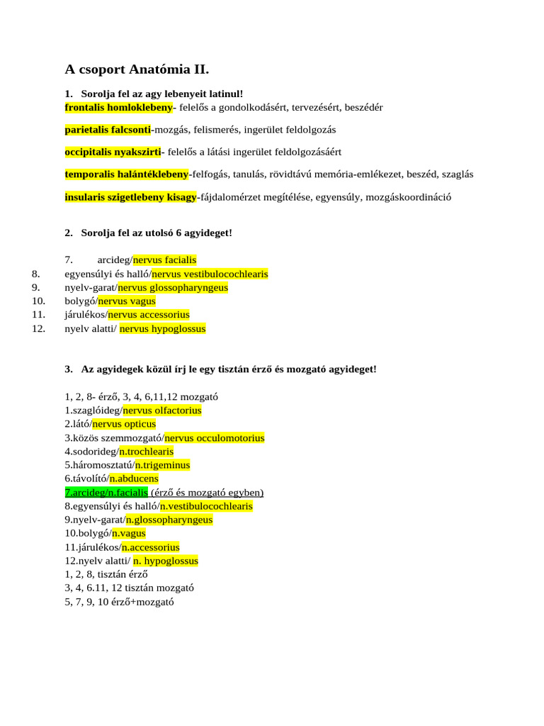 Anatómi-VIZSGA-A.-csoport.-ICUS | PDF