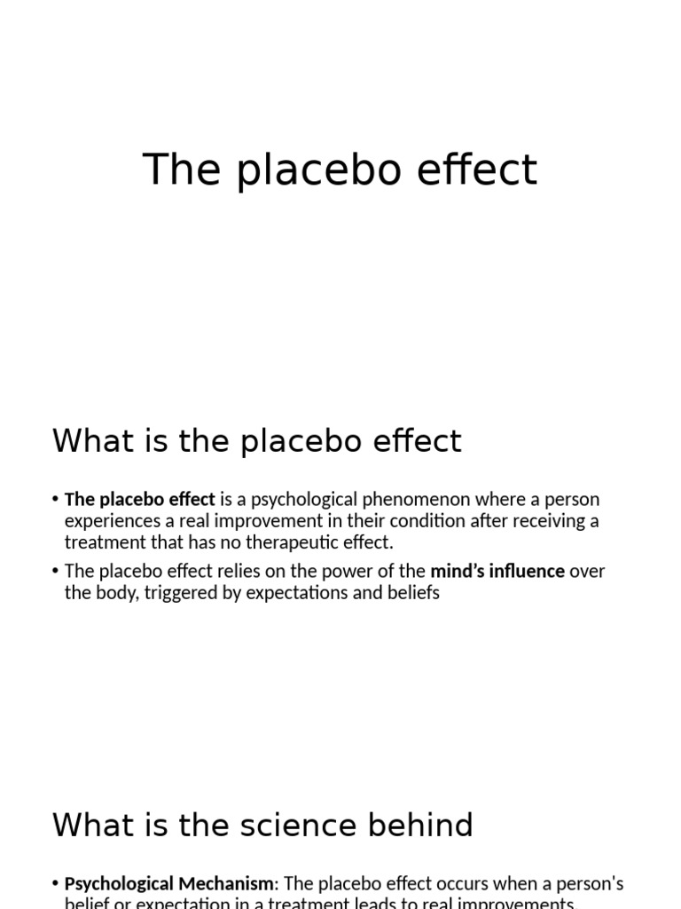 The Placebo Effect | PDF