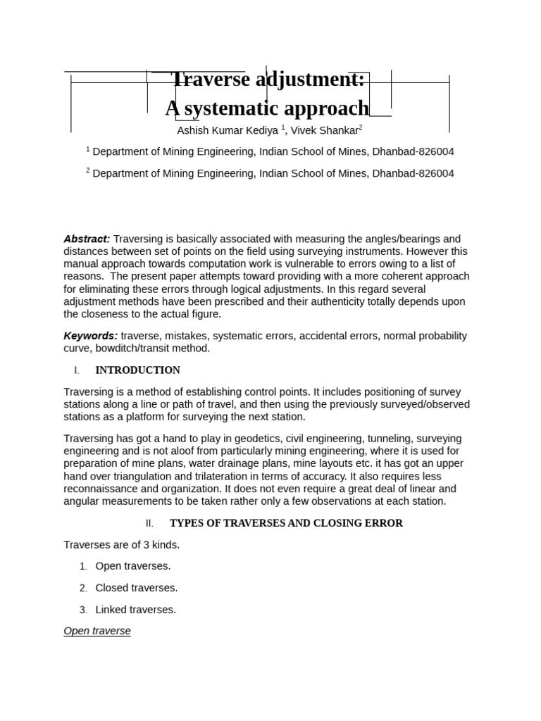 Traverse_adjustment_A_systematic_approac | PDF | Surveying | Error