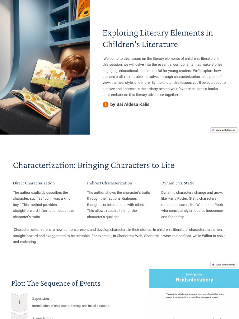 Exploring Literary Elements in Childrens Literature | PDF | Narration ...