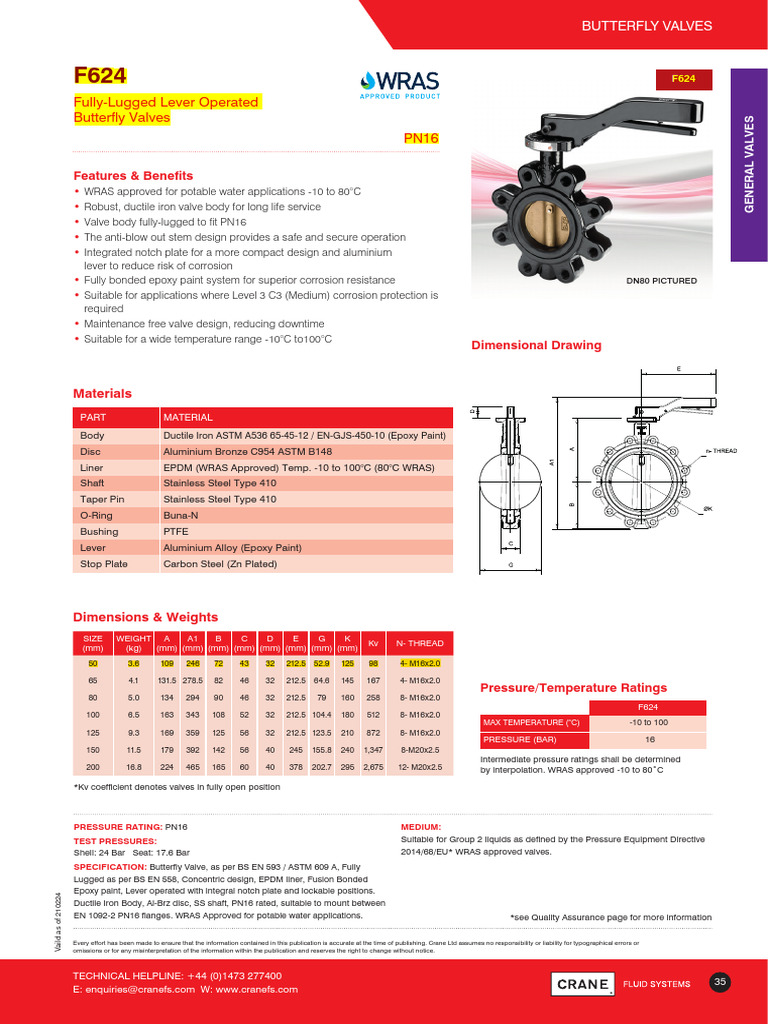Fully-Lugged Butterfly Valves Overview | PDF | Valve | Stainless Steel