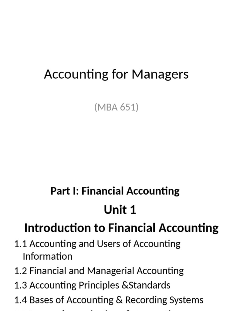 Accounting For Managers | PDF | Debits And Credits | Balance Sheet