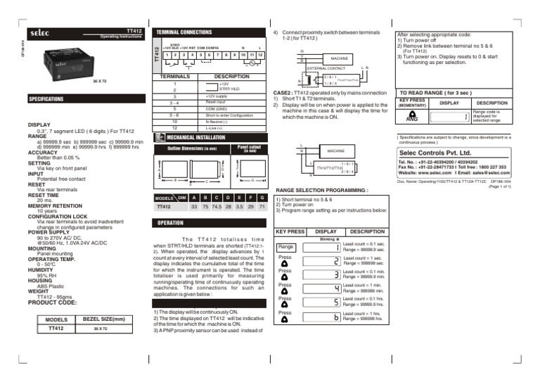 TT412 Instruction Manual | PDF | Computer Engineering | Equipment