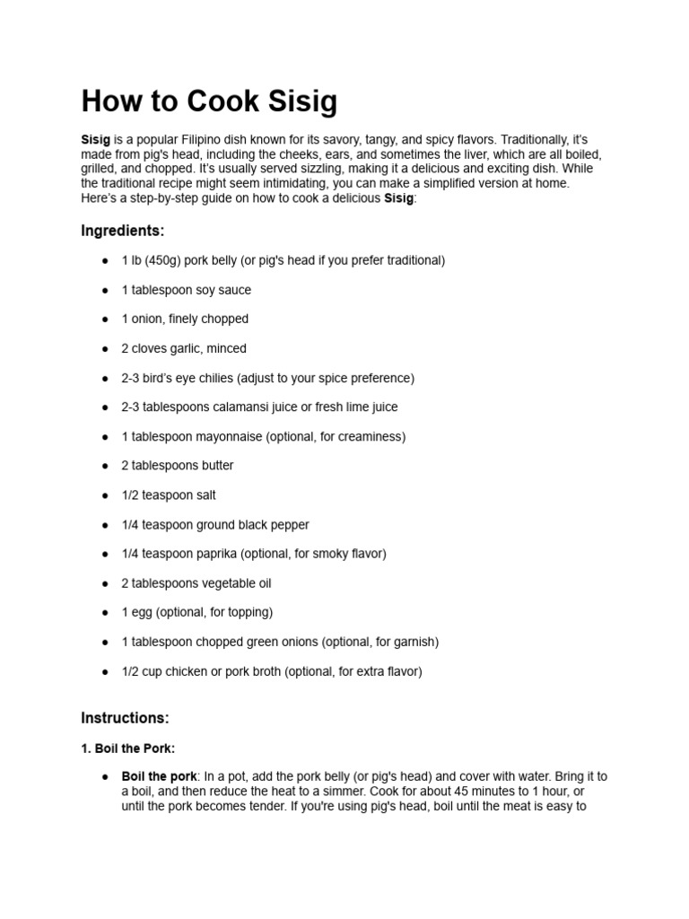 Cooking Sisig | PDF | Grilling | Asian Cuisine