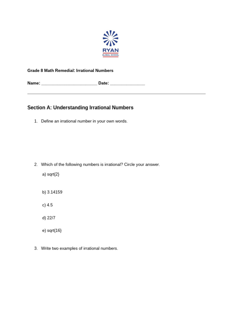 Irrational Numbers | PDF