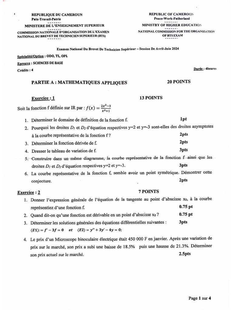 Épreuves Bts 2024 | PDF