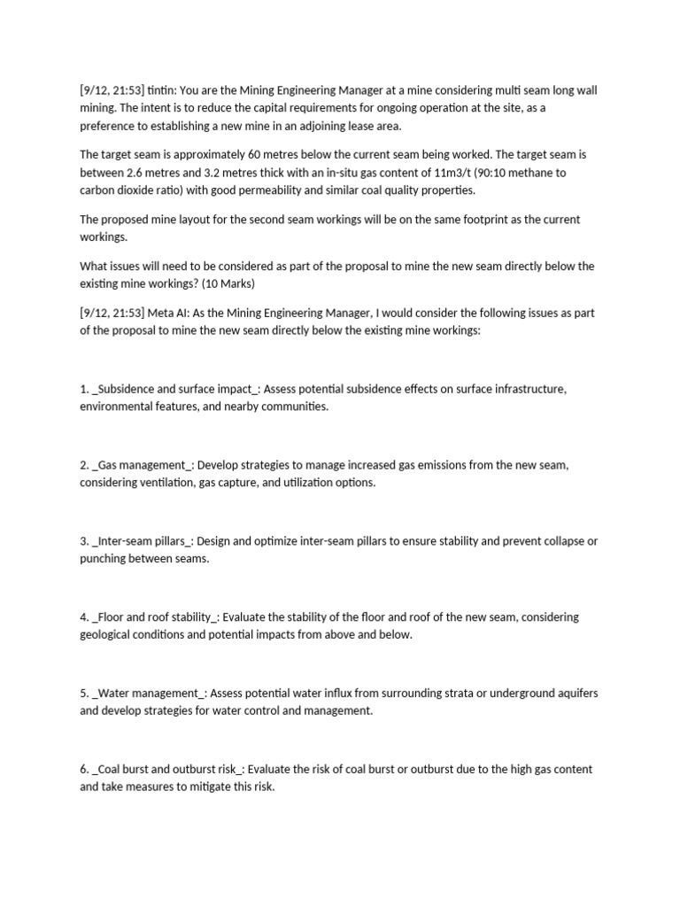 Multi Seam Longwall Mining | PDF | Coal Mining | Mining