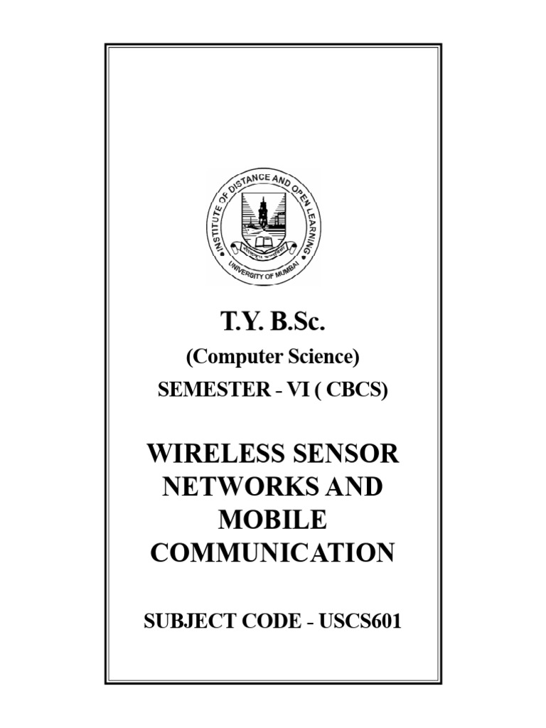TYBSC CS Wireless Sensor Networks and Mobile Communication | PDF | Wireless Sensor Network ...