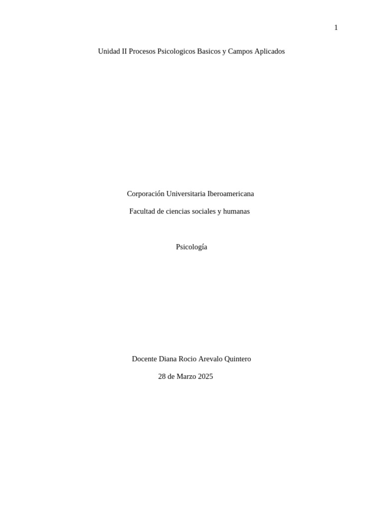 Actividad 4. Procesos Psicologicos Basicos | PDF