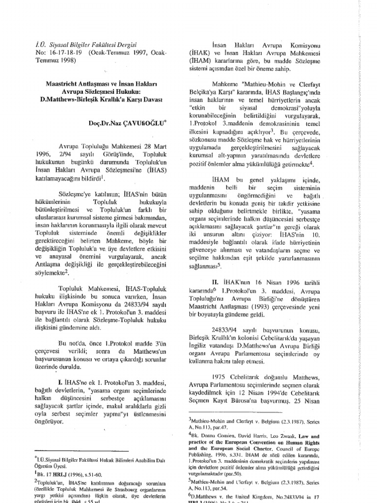 Maastricht Antla__mas__ ve __nsan Haklar__ Avrupa S__zle__mesi Hukuku_ D. Matthew-Birle__ik ...
