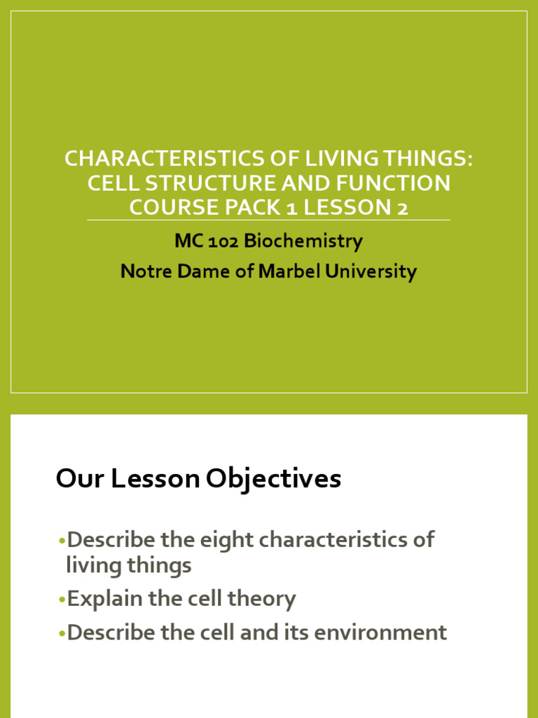Characteristics of Living Things and Cells | PDF | Cell (Biology ...