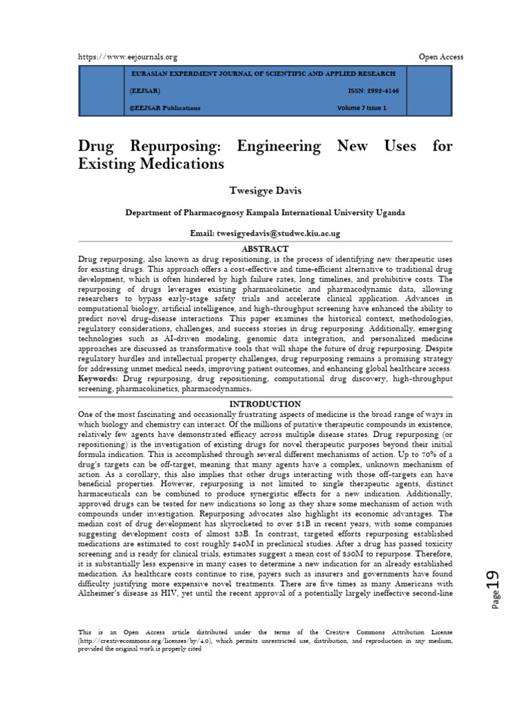 Drug Repurposing: Engineering New Uses for Existing Medications (www ...