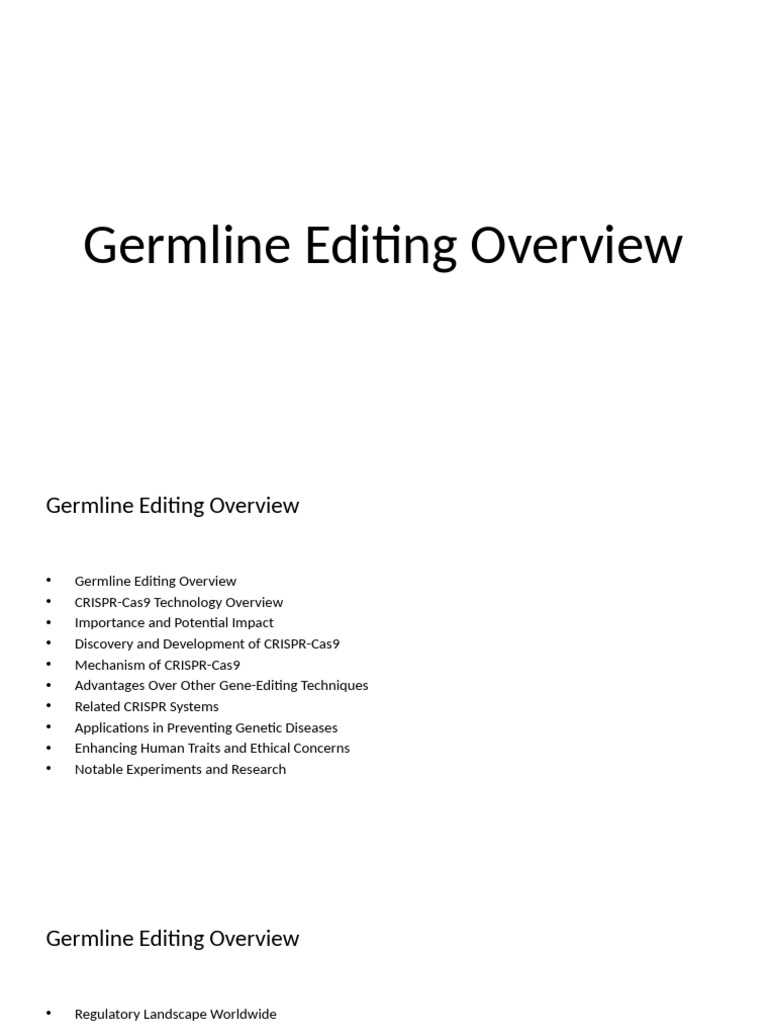Germline Editing Overview | PDF | Crispr | Designer Baby