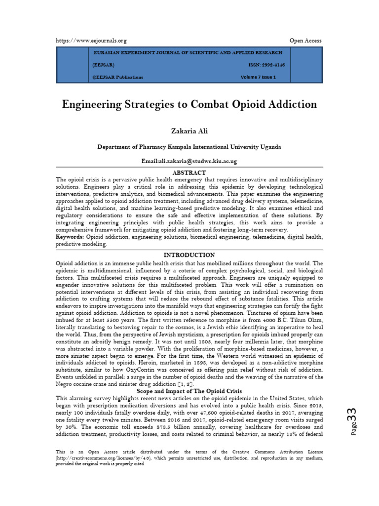 Engineering Solutions for Opioid Addiction | PDF | Opioid | Opioid Use ...