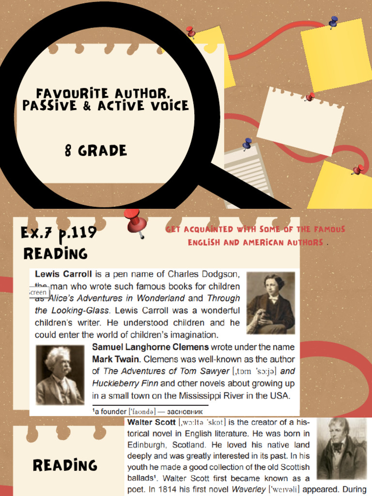 Favourite Author. Passive & Active Voice | PDF