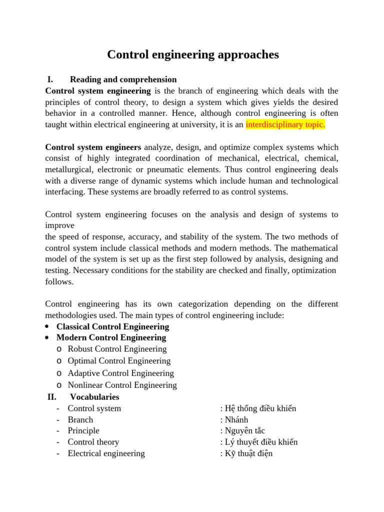 Bài giảng - Unit - 5 - Updated | PDF | Control Engineering | Engineering
