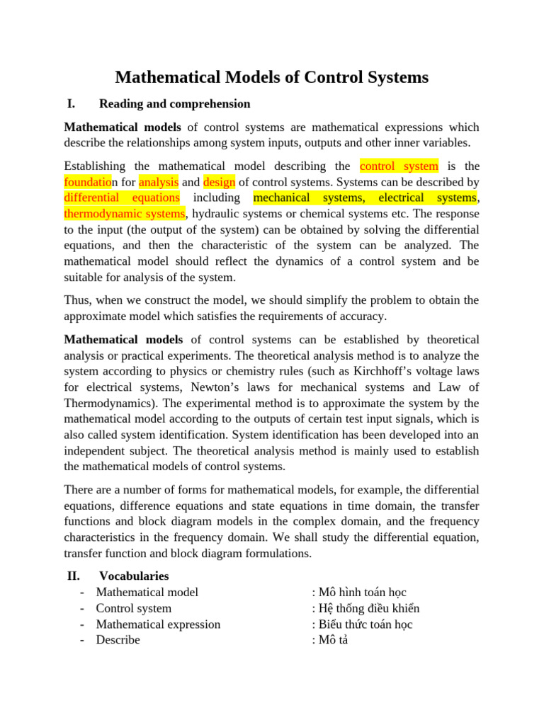 Bài giảng_Unit_4_Updated | PDF | Mathematical Model | System