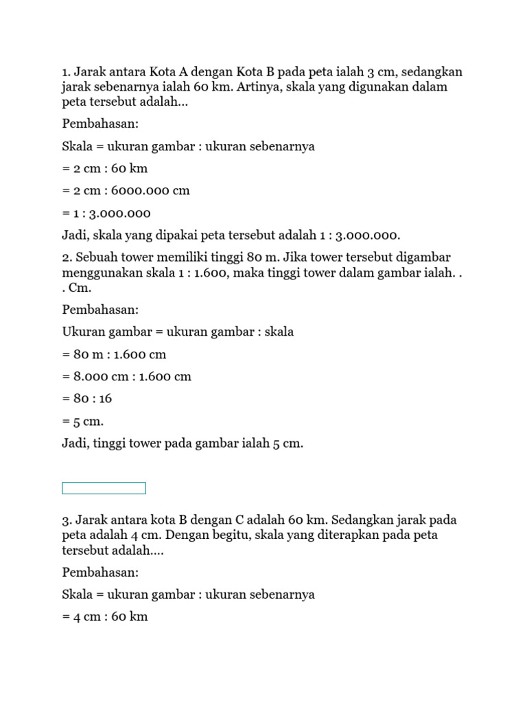 Contoh Soal dan Rumus Skala Peta | PDF