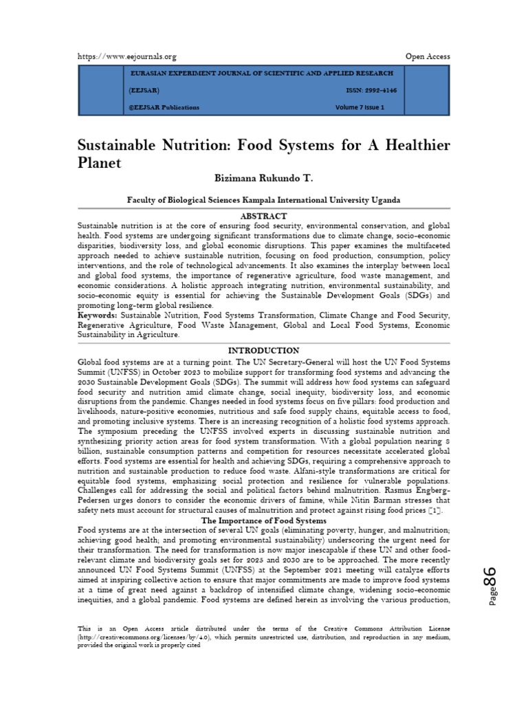Sustainable Nutrition: Food Systems For A Healthier Planet (WWW - Kiu ...