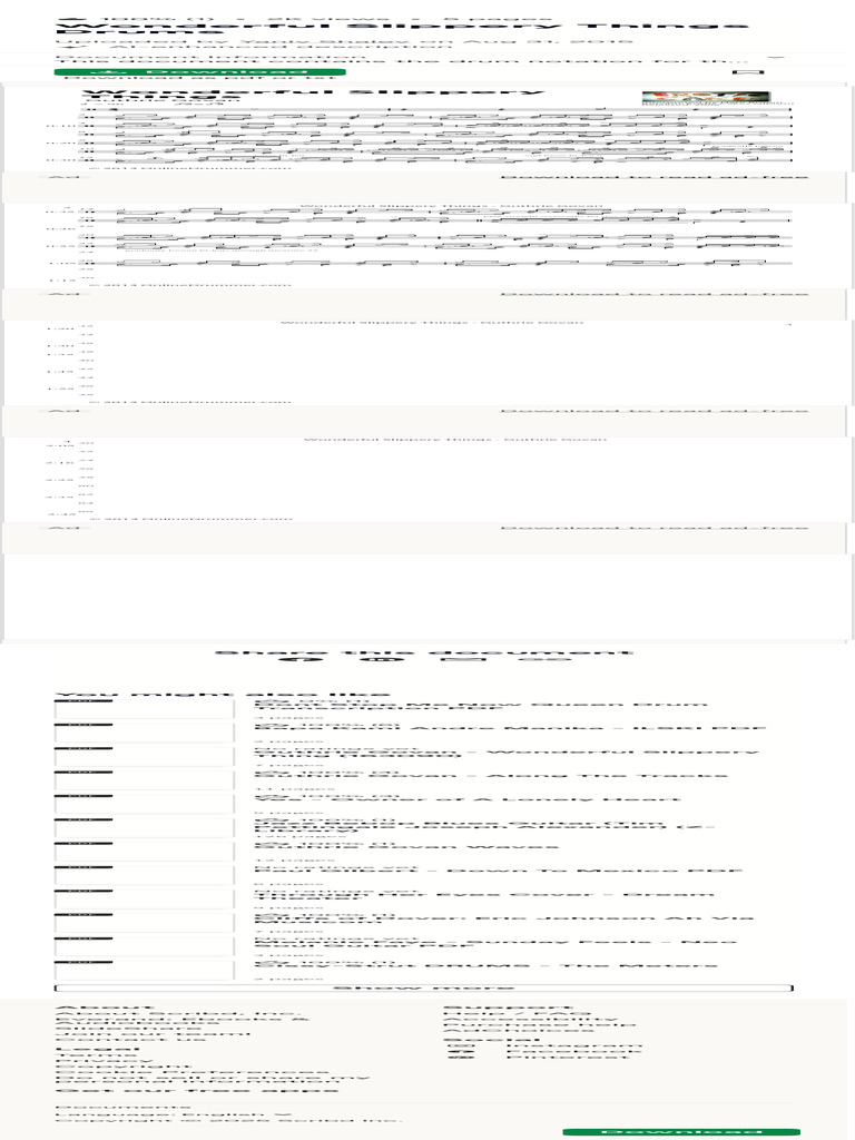 Wonderful Slippery Things Drums PDF | PDF | Scribd