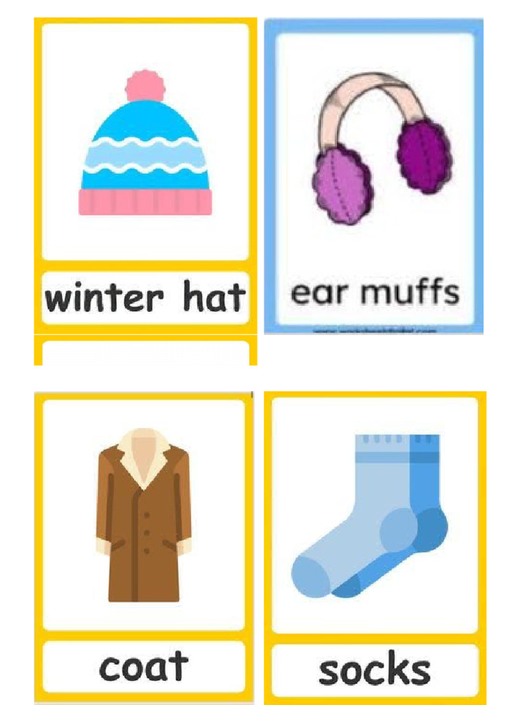 winter clothes flashcards | PDF