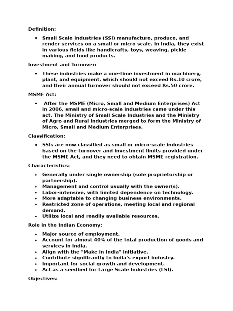 Understanding Small Scale Industries in India | PDF | Small And Medium ...