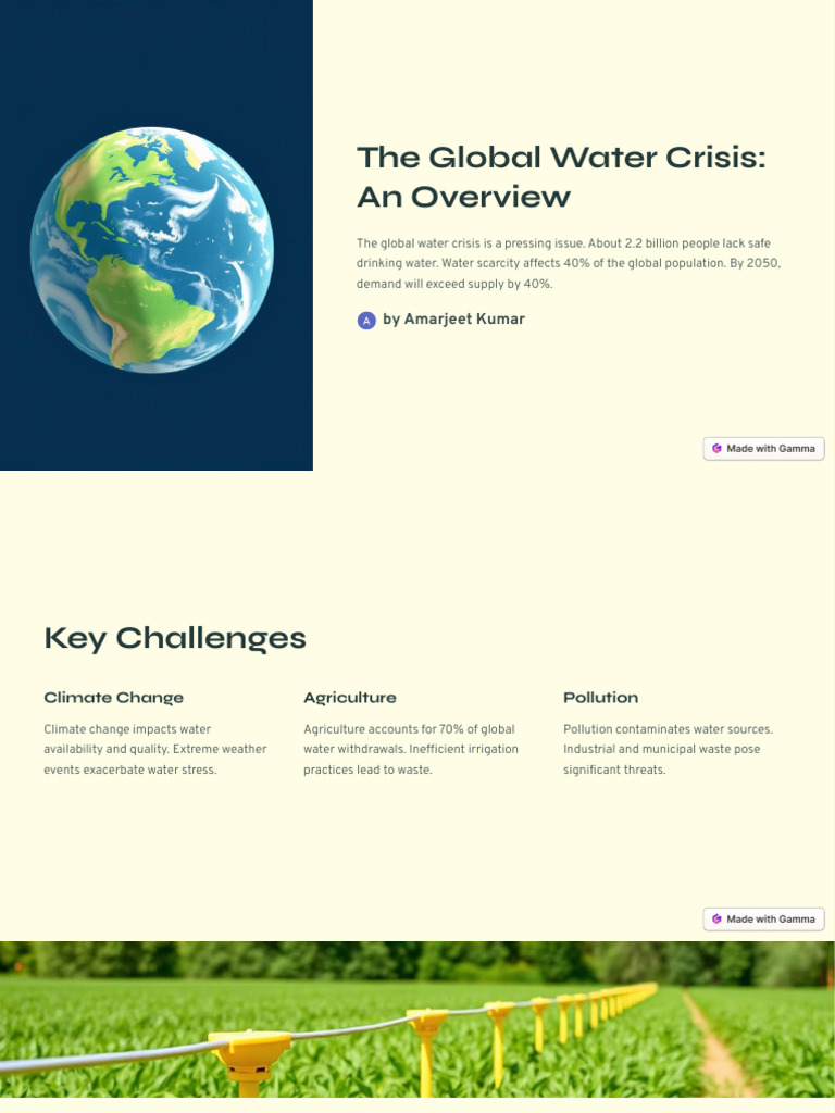 Global Water Crisis: Key Challenges & Solutions | PDF
