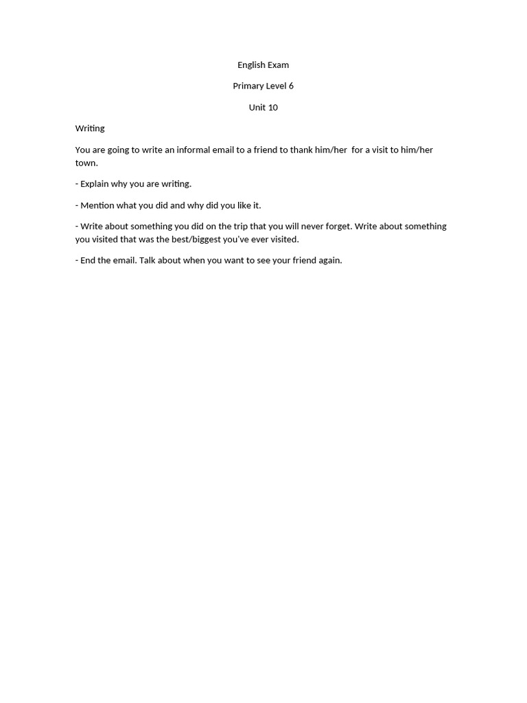 English Exam Writing | PDF