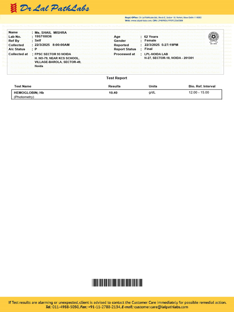 Lpl-Noida Lab N-27, SECTOR-18, NOIDA - 201301 FPSC Sector 93 Noida H ...