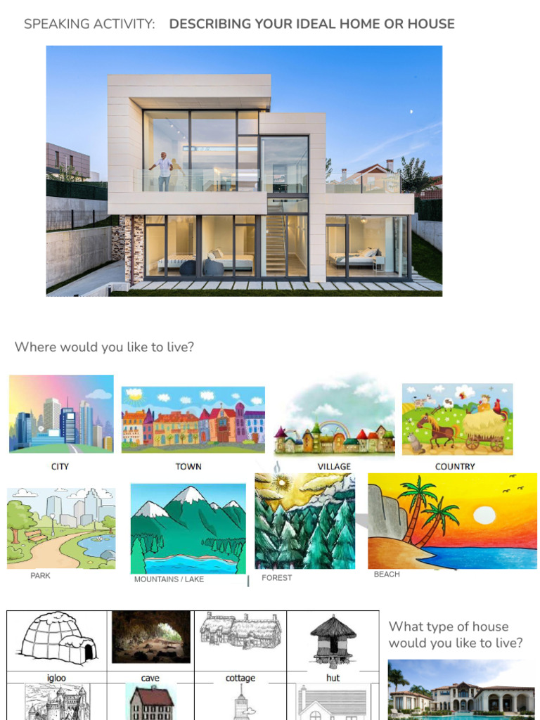 SPEAKING ACTIVITY DESCRIBE YOUR IDEAL HOUSE | PDF | Room | Chair