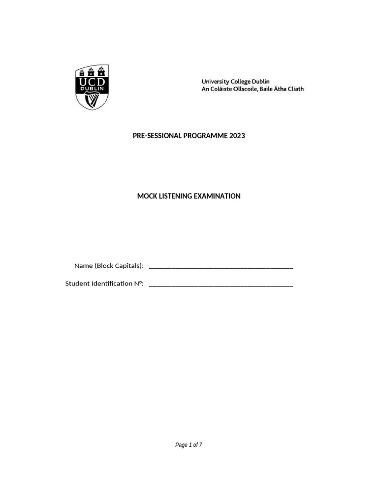 Week 4 Mock Aural Examination | PDF | Leadership | Skill