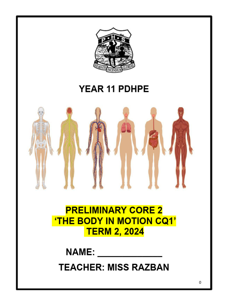 Year 11 PDHPE Body in Motion Glossary | PDF | Anatomical Terms Of ...