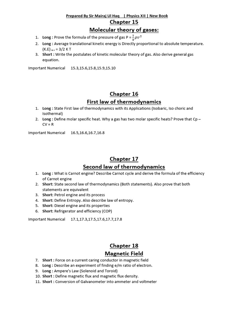 Physics Class 12 Guess Paper 2025 | PDF | Nuclear Physics | Radioactive ...