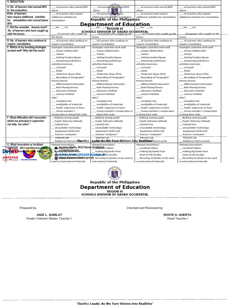 DLL REFLECTION 2025 English | PDF | Pedagogy | Cognition