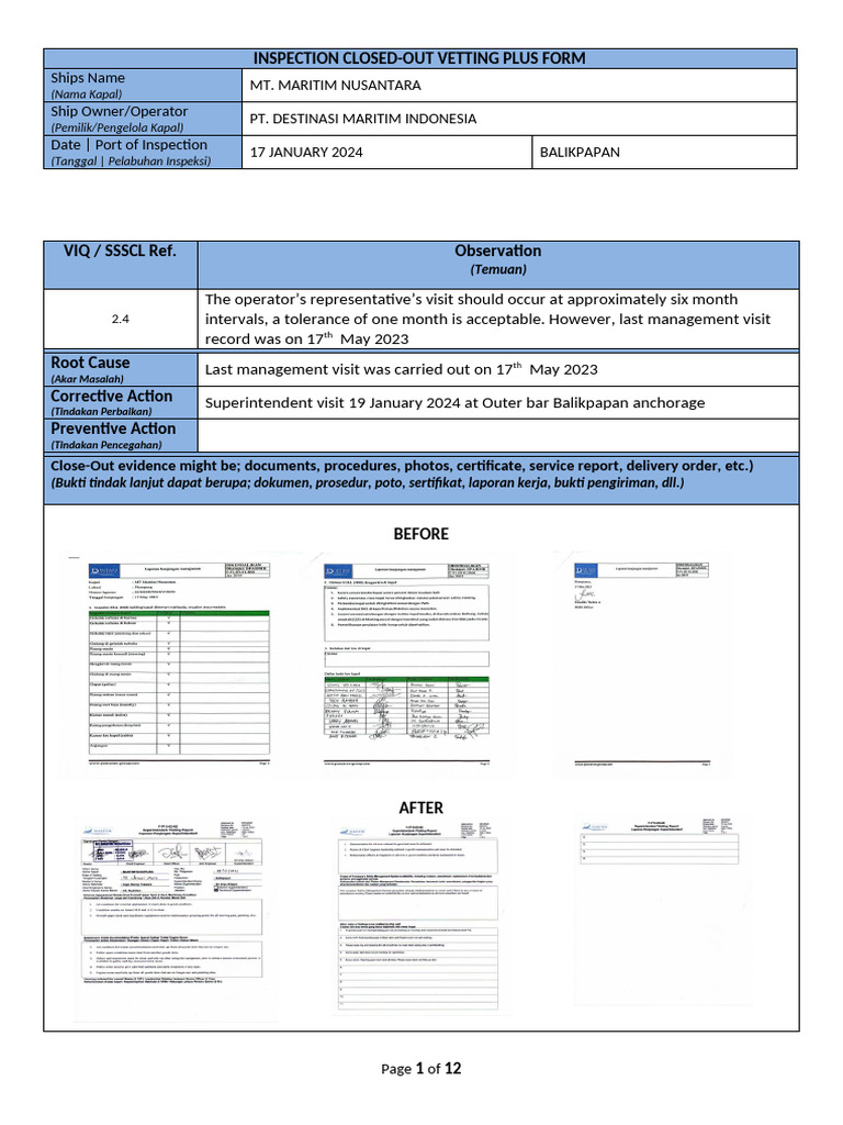 Close-Out Form Vetting January 2024 (1) | PDF | Water Transport | Watercraft