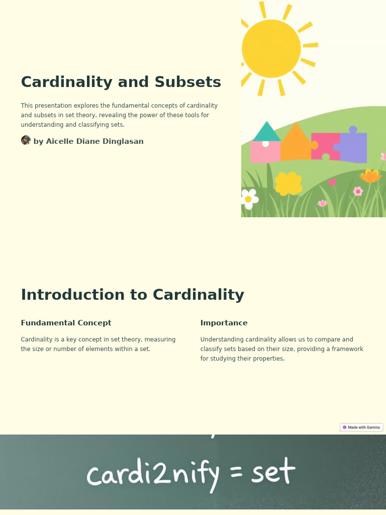 Cardinality and Subsets | PDF | Set (Mathematics) | Mathematics