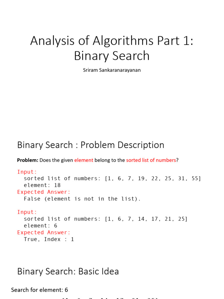 Binary Search Lecture | PDF