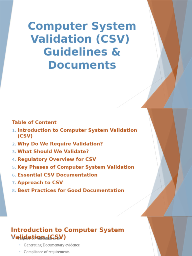 Computer System Validation (CSV) Presentation | PDF | Verification And ...
