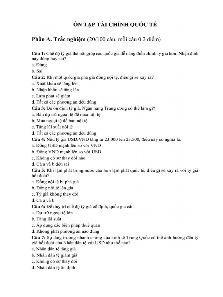 ÔN TẬP TCQT (1) | PDF