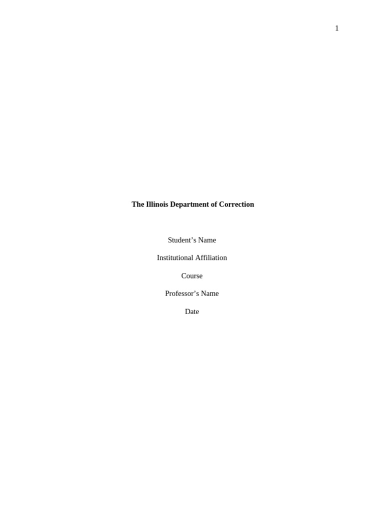 Illinois Department of Corrections | PDF | Mental Disorder | Mental Health