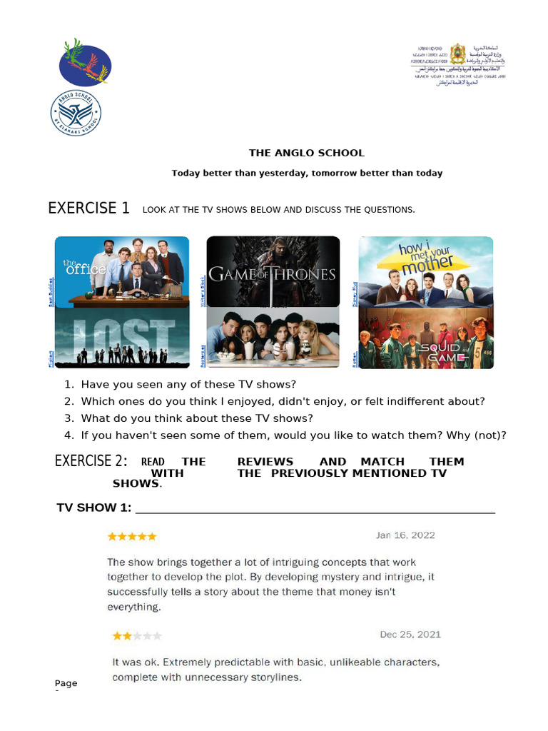 c1 Describing Films and TV Shows Vocab Lesson Plan Teachers Notes | PDF