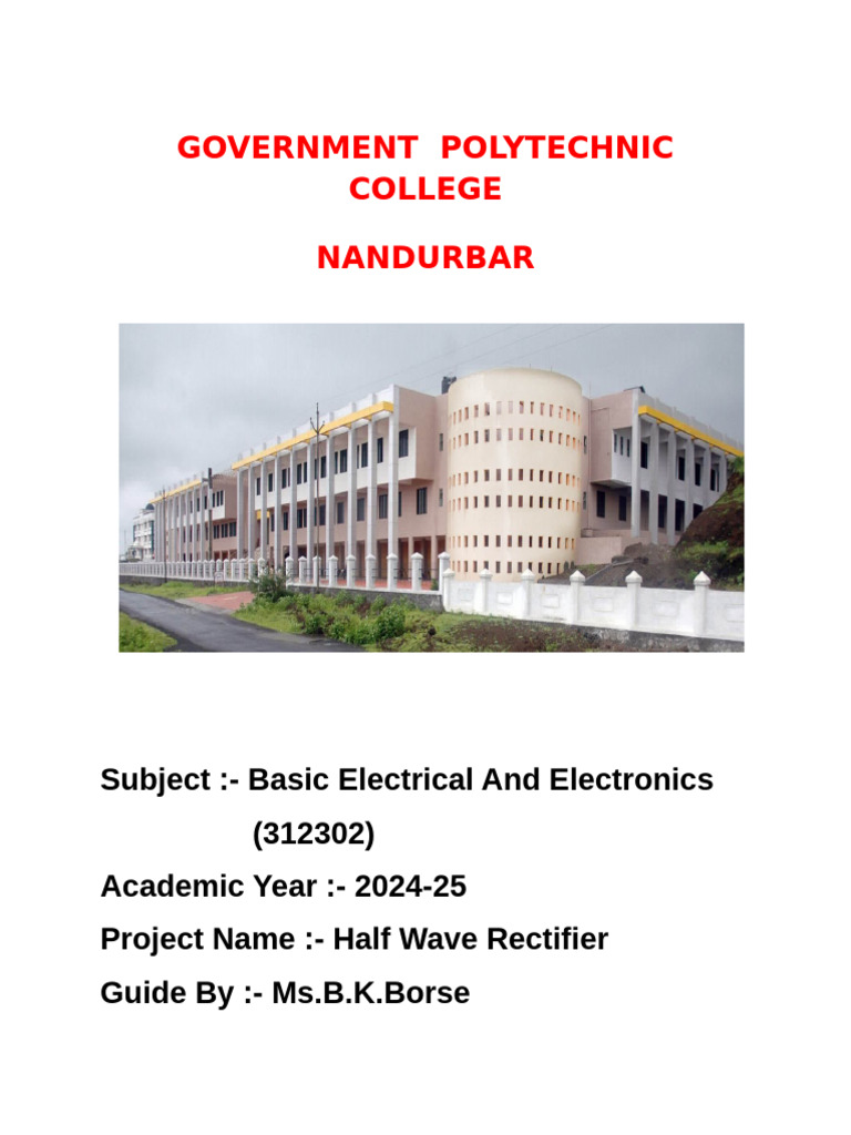 BEE (Micro Project - Half Wave Rectifier) | PDF | Rectifier | Diode