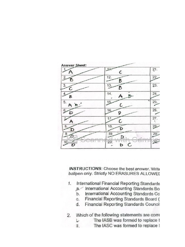 MOCK QUIZ - CFAS (Chap 1-8) | PDF
