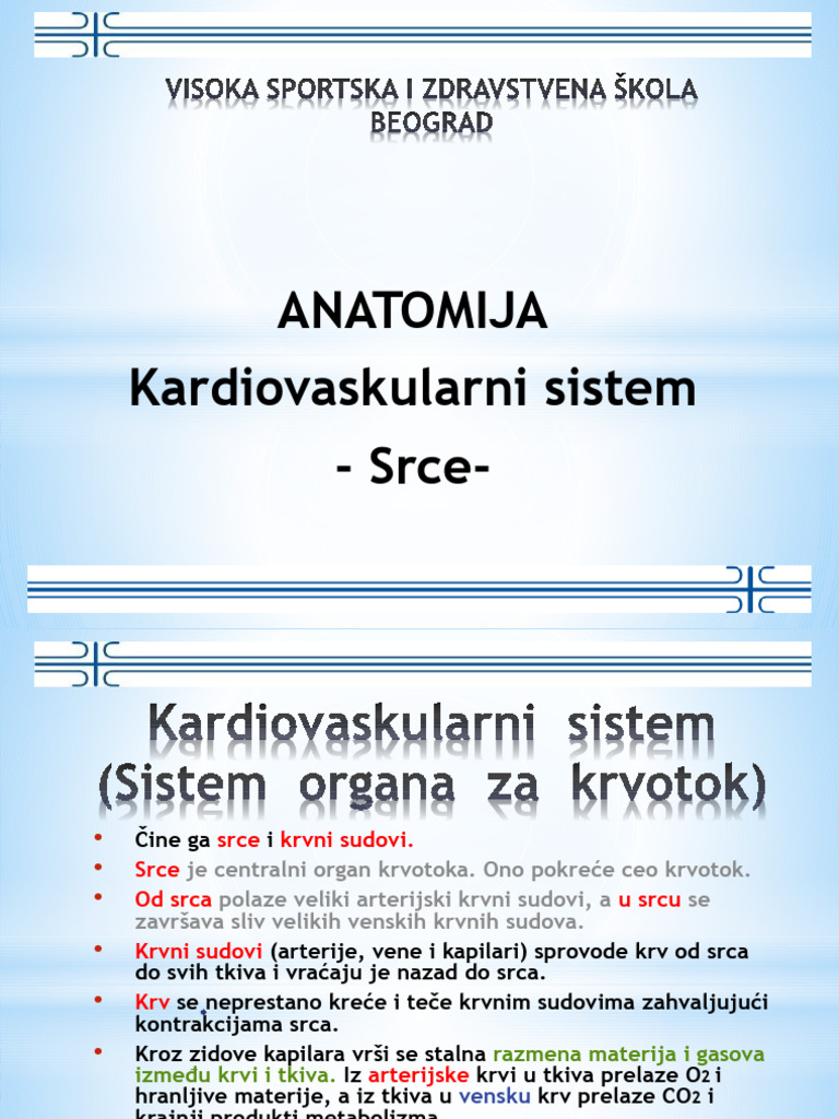 Anatomija, MS, 6, K-V Sistem, Srce | PDF