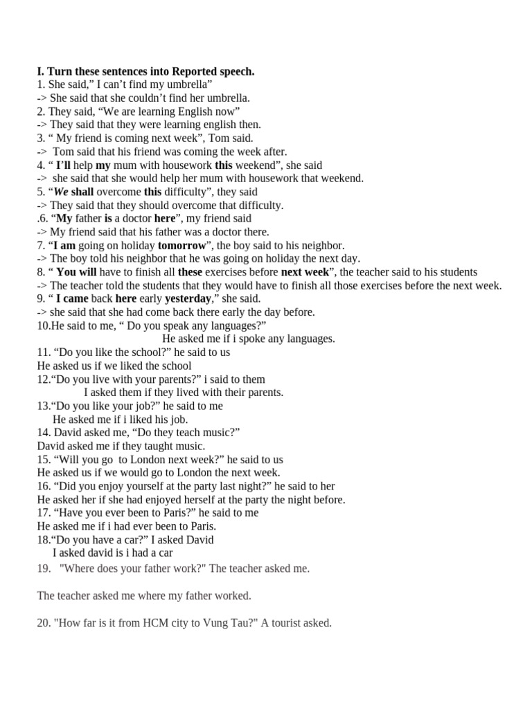 Reported Speech, Passive, Relative Clause | PDF