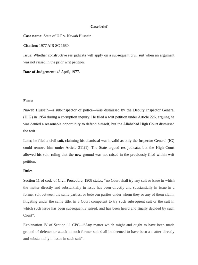 Case Brief | PDF