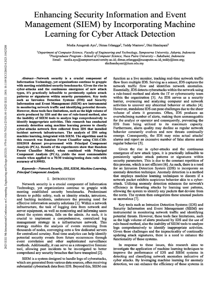 Enhancing Security Information and Event Management SIEM by ...