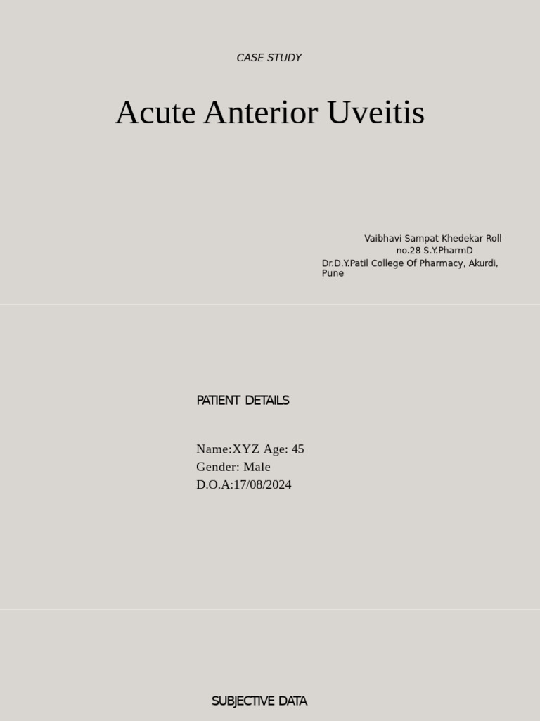 Acute Anterior Uveitis | PDF | Medical Specialties | Clinical Medicine