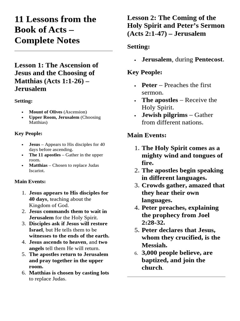 11 Lessons From The Book of Acts | PDF | Paul The Apostle | Jesus